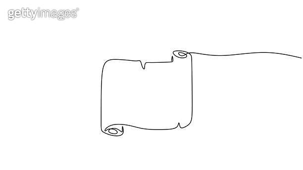 Papyrus Old paper, one line drawing continuous hand drawn. Vector ...