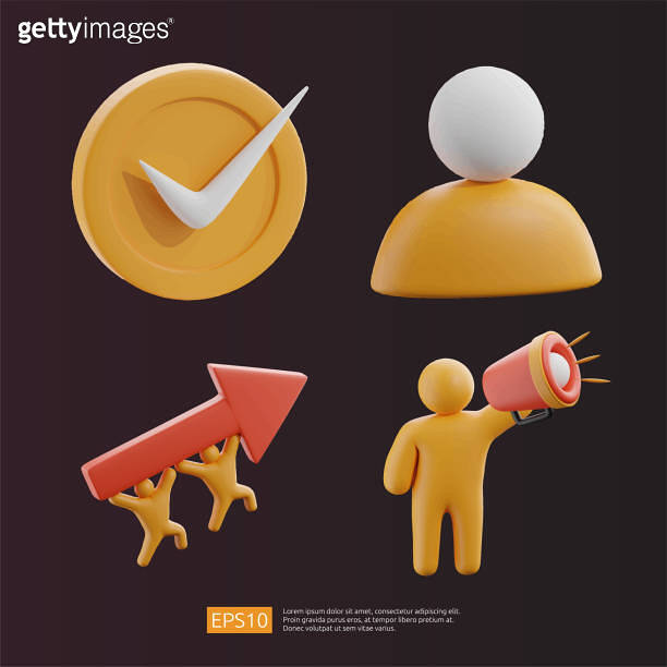 Business teamwork Success concept, People announce speaker megaphone ...