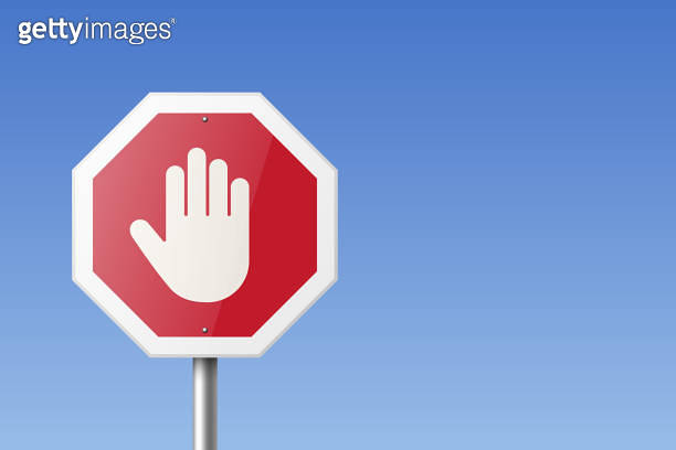 Stop. Vector White and Red Round Glossy Prohibition Stop Sign - Warning ...