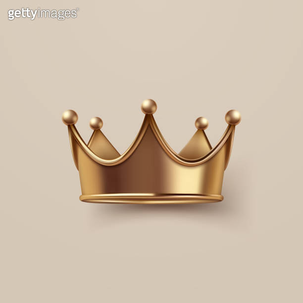 Vector 3d Realistic Golden Crown Icon Closeup Isolated. Yellow Metallic ...