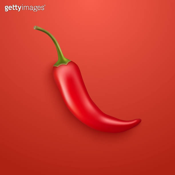 Vector 3d Realistic Red Whole Fresh and Hot Chili Pepper Closeup ...