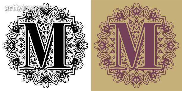 Openwork mandala icon." The letter "M". 이미지 (1497087452) - 게티이미지뱅크