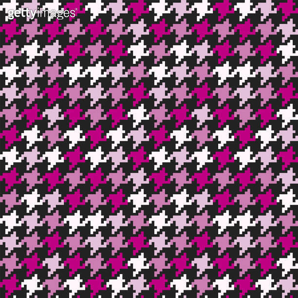 Houndstooth check pattern in pink, black and white (1491257436) - 게티이미지뱅크