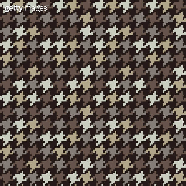 Brown, black and white houndstooth check pattern (1491257406) - 게티이미지뱅크
