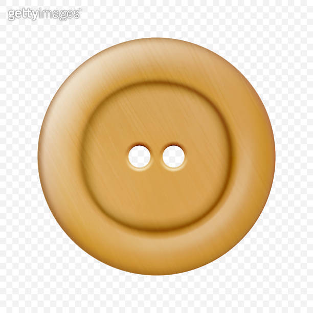 Vector 3d Realistic Wooden Button for Clothes Icon Set Closeup Isolated ...