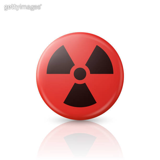 Vector 3d Realistic Round Red and Black Warning, Danger Nuclear Symbol ...