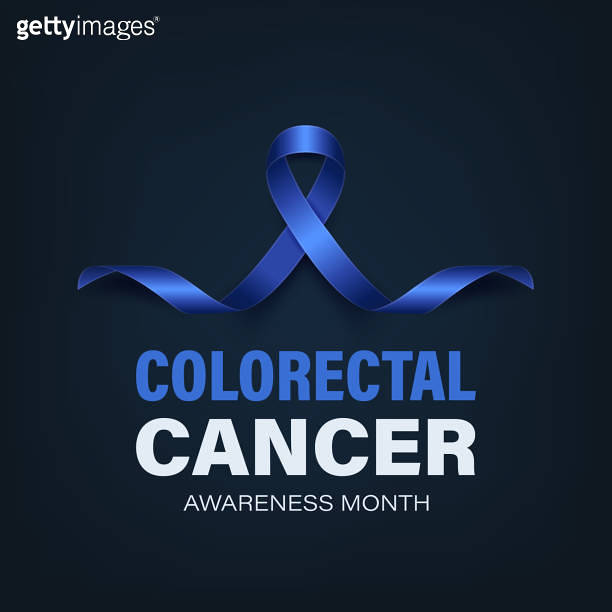 Colorectal Cancer Banner, Card, Placard with Vector 3d Realistic Dark ...
