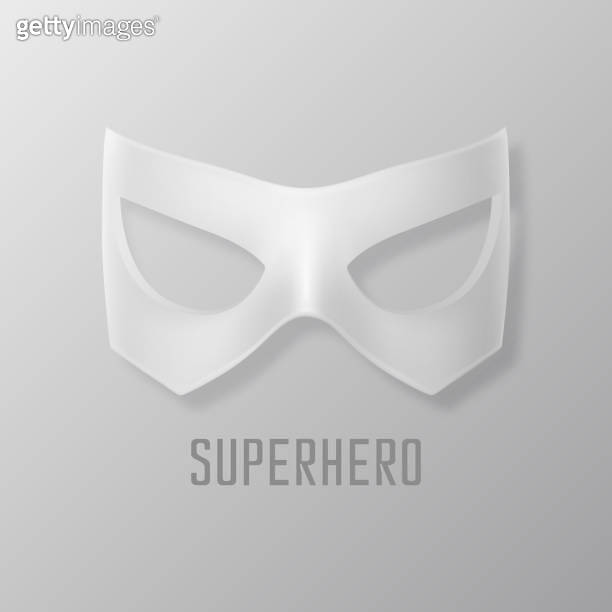Vector White Super Hero Mask. Face Character, Superhero Comic Book Mask ...