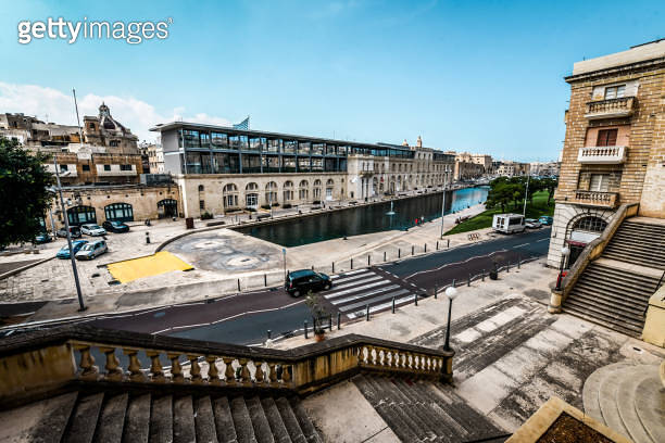 High Angle View Of Waterfront From Bormla War Memorial in Cospicua ...