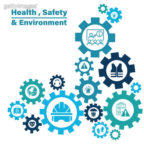 Health Safety and Environment Icon Set and Web Header Banner. icons ...