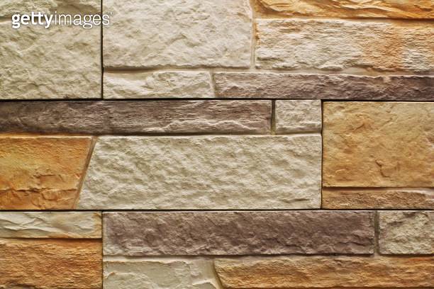 Decorative granite cobble stone tile brick wall texture background ...