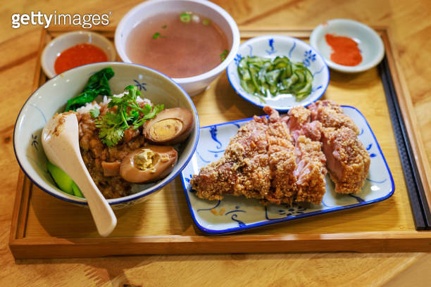Taiwanese Style Bento, Boxed meal, Rice with Pork chop 이미지 (1736379014 ...