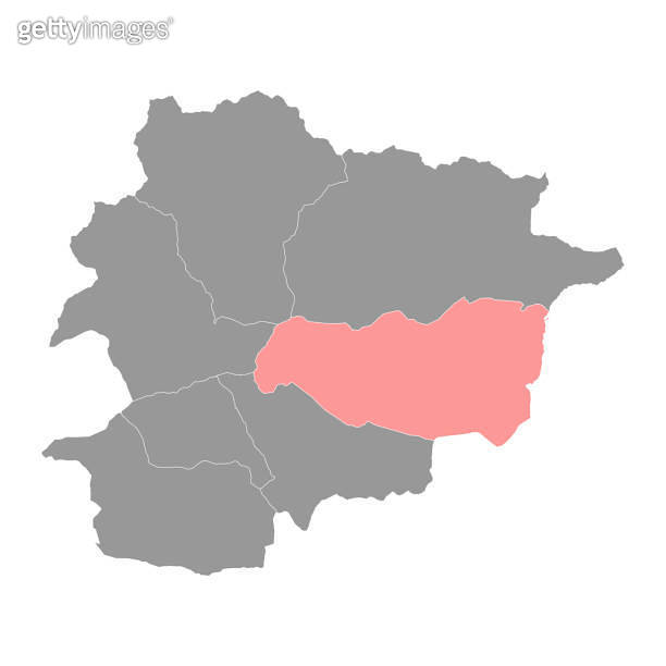 Encamp map, administrative division of the Principality of Andorra ...