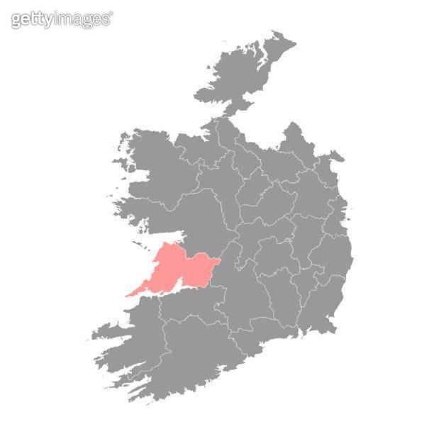 County Clare map, administrative counties of Ireland. Vector ...