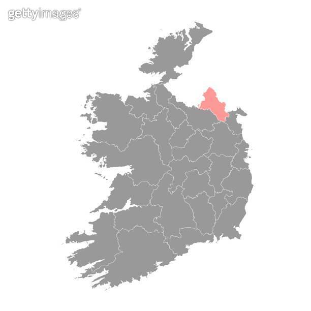 County Monaghan map, administrative counties of Ireland. Vector ...