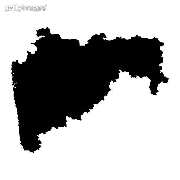 Maharashtra state map, administrative division of India. Vector ...