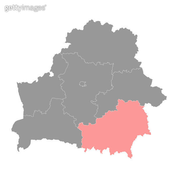 Gomel region map, administrative division of Belarus. 이미지 (1733185786 ...