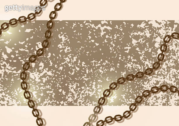 Metal chain made of gold. Realistic seamless wavy chains. Template for ...