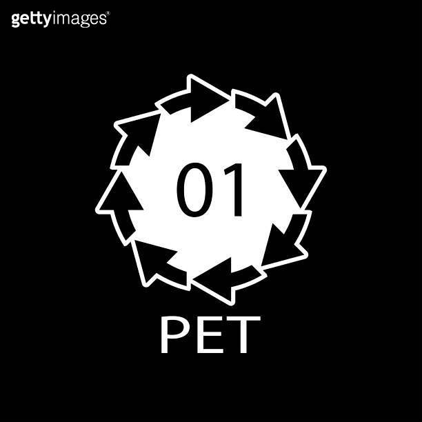 PET 01 recycling code symbol. Plastic recycling vector polyethylene ...