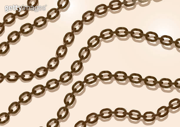 Metal chain made of gold. Realistic seamless wavy chains. Template for ...
