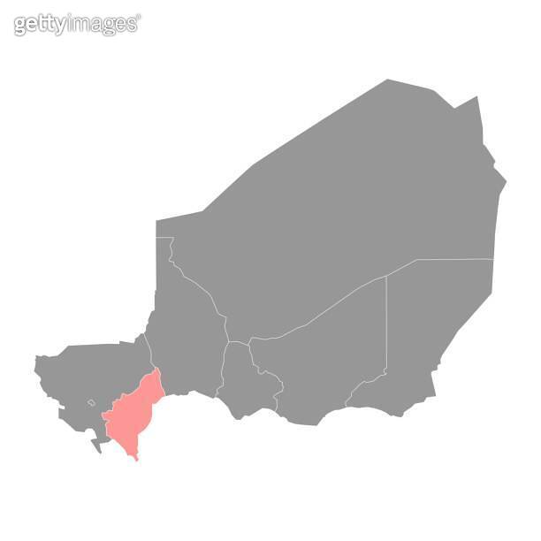 Dosso region map, administrative division of the country of Niger ...
