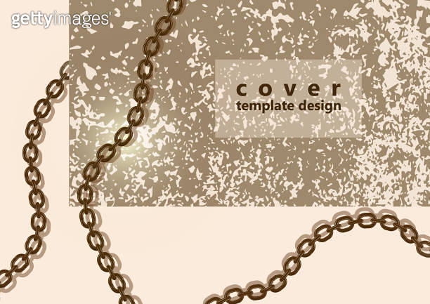 Metal chain made of gold. Realistic seamless wavy chains. Template for ...