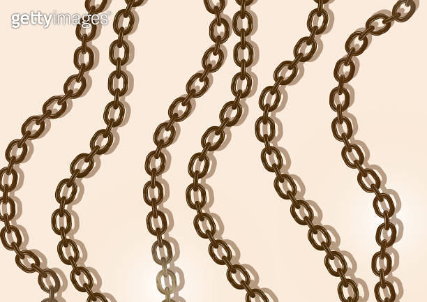 Metal chain made of gold. Realistic seamless wavy chains. Template for ...