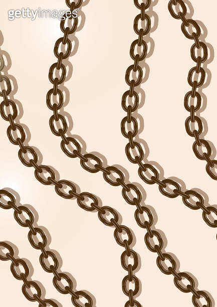 Metal chain made of gold. Realistic seamless wavy chains. Template for ...
