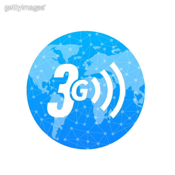 3G symbol. Logo icon. High-speed connection to the World Wide Web from ...