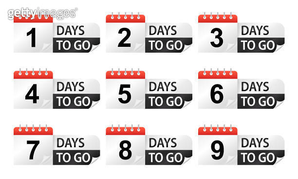 Days to go Stickers. Count time sale. Number of days left. Countdown ...