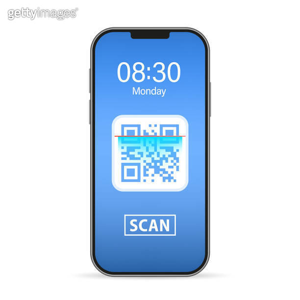 Scan Qr code and pay with mobile phone. Mobile scan QR code pay bill on ...