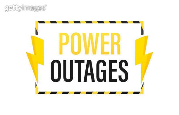 Power outage. Symbol without electricity. Triangular yellow and black ...