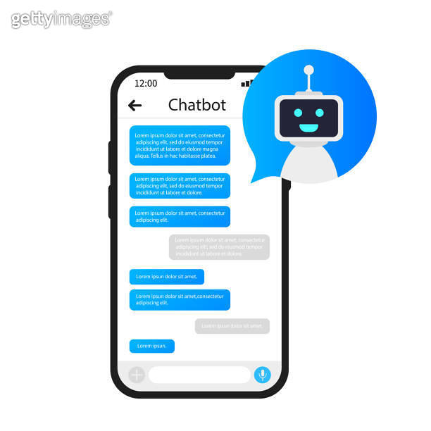Chat bot on the phone, chat bot interface, messaging with the robot ...