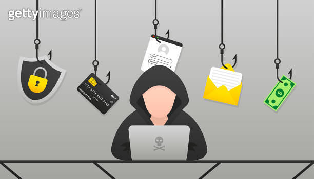 Hackers and cybercriminals phishing, identity theft, user login ...