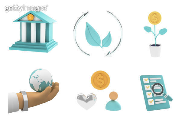 A set of CSR icons. Corporate social responsibility. The concept is a ...