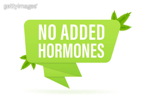 No Added Hormones label. Hormone free icon. Natural, organic ...