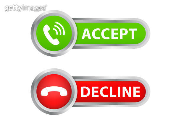 Phone call button icon. Answer and decline phone call buttons. Accept ...