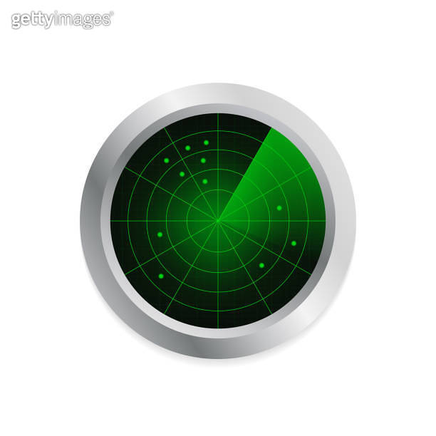 Realistic vector radar in digital green radar with targets. Air search ...