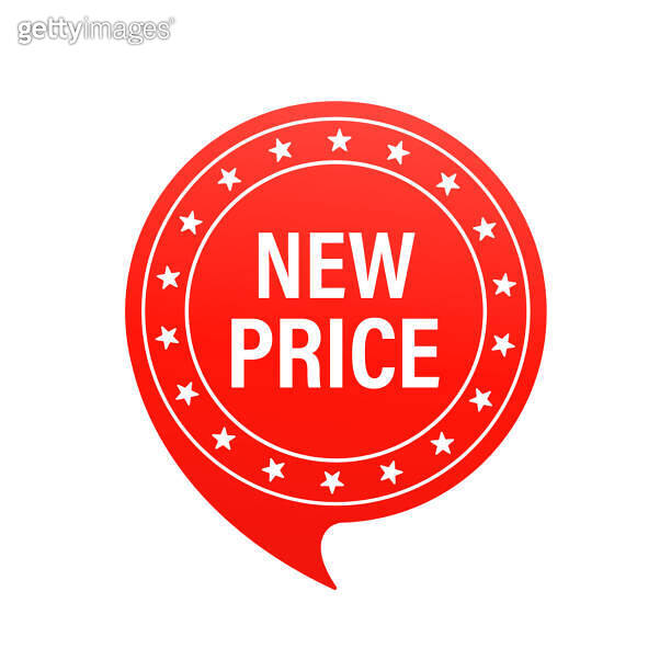 New Price Shopping Vector Sticker. Speech bubble sign. Vector ...