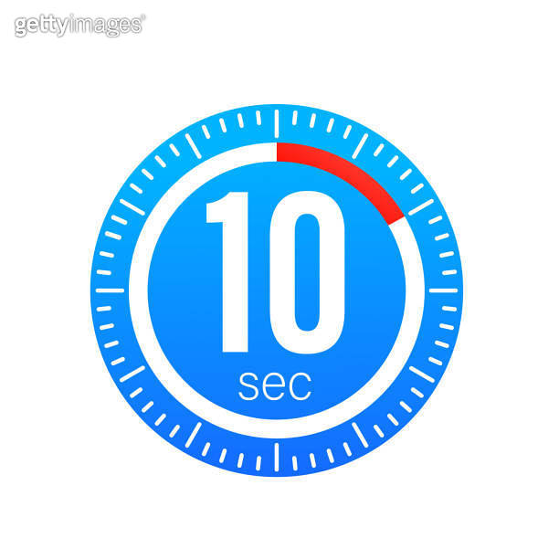 The 10 second, timer, stopwatch vector icon. 10 second Stopwatch icon ...