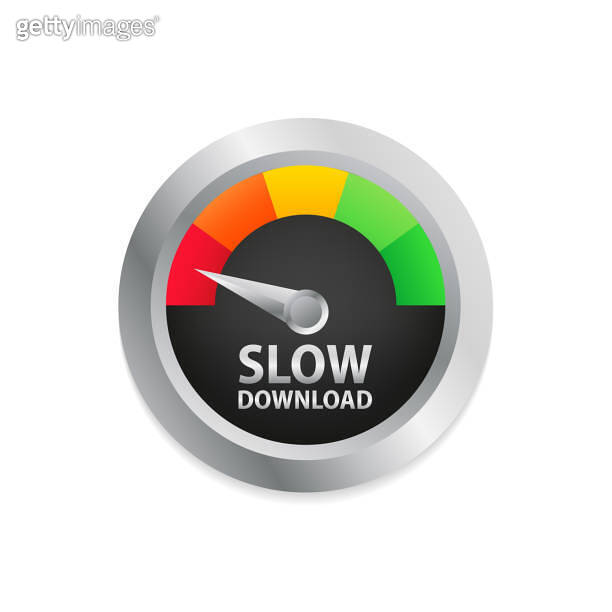 Round Speedometer slow download speed. Indicators speedometer. Fast and ...