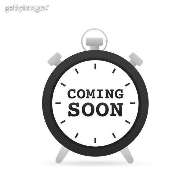 Alarm coming soon landing page clock alert icon. Promotion Sign Symbol ...