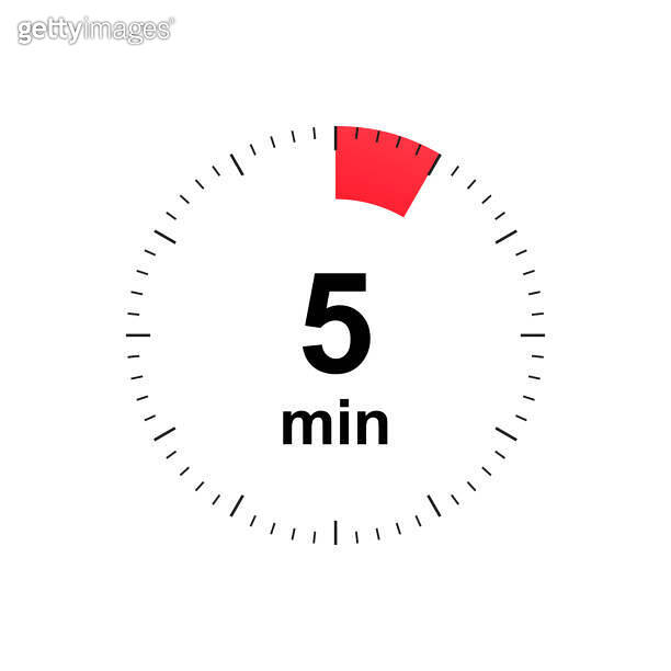 Stopwatch 5 minutes timer clock icon. Countdown timer. Different uses ...
