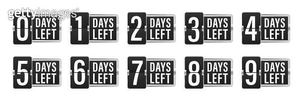 Countdown left days. Count time sale. Nine, eight, seven, six, five ...