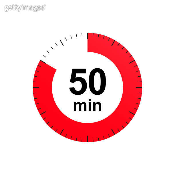 Stopwatch 50 minutes timer clock icon. Countdown timer. Different uses ...