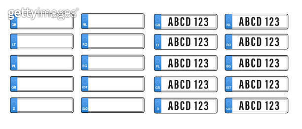 British uk car license plate template. GB car registration number plate ...
