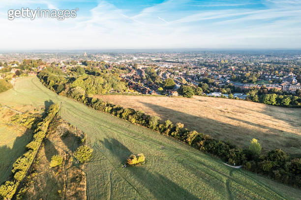 Aerial view of Pewley Down Guildford Surrey England 이미지 (1723642138 ...