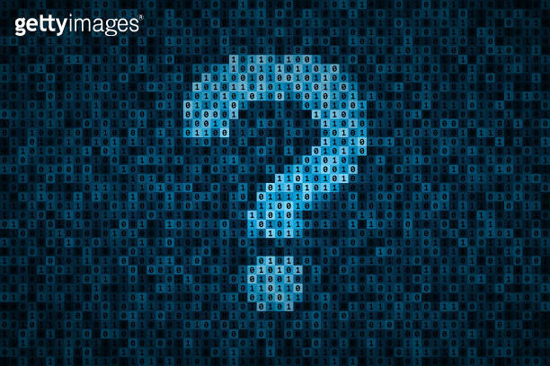 Question mark made from 0 and 1 symbols of binary code (1838497884 ...