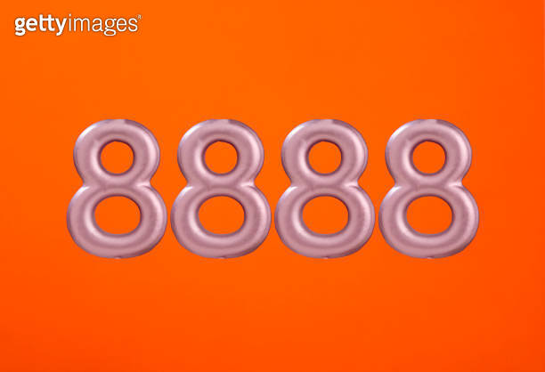 Number 8888 in violet color - The 4 eights 이미지 (1730468309) - 게티이미지뱅크