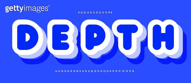 Vector font depth 3D style modern typography 이미지 (1499671187) - 게티이미지뱅크